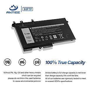 ANTIEE 51Wh 93FTF Laptop Battery Replacement for Dell Latitude 5280 5480 5580 5590 5490 5288 5290 5488 E5280 E5480 E5580 E5490 E5590 E5290 Precision 15 3520 3530 Series D4CMT 4YFVG 83XPC 083XPC