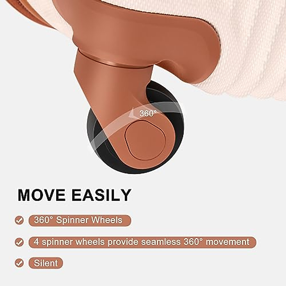 RELASIA Luggages Sets 4 Piece Set Suitcase Set with Spinner Wheels Lightweight Suitcases ABS Durable Travel Luggage Combination Lock - Brown (15/20/24/28)