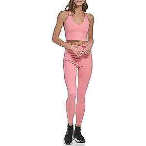 DKNY Women's Full Coverage Racer Back Sports Active Bra, Terra