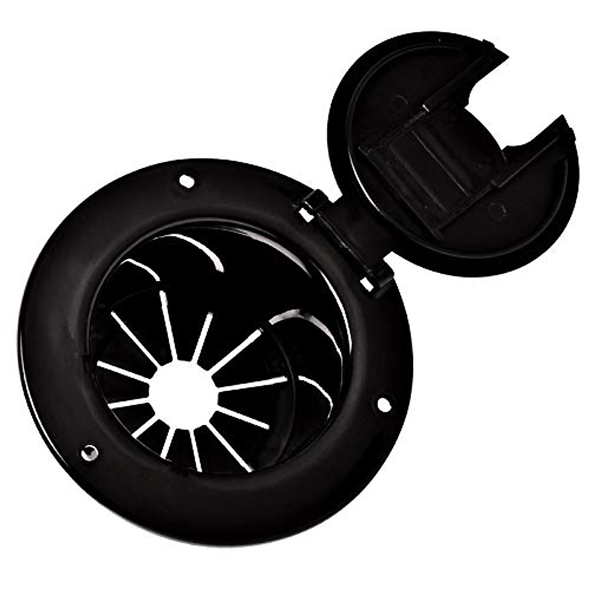 Foifatt RV Electric Cable Hatch for 30 and 50 Amp Cords Replacement 5 Inch Deluxe Round Electrical Cable Hatch Black