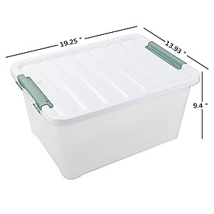 Neadas 36 Quart Large Plastic Storage Box, Clear Plastic Storage Totes, 4 Packs