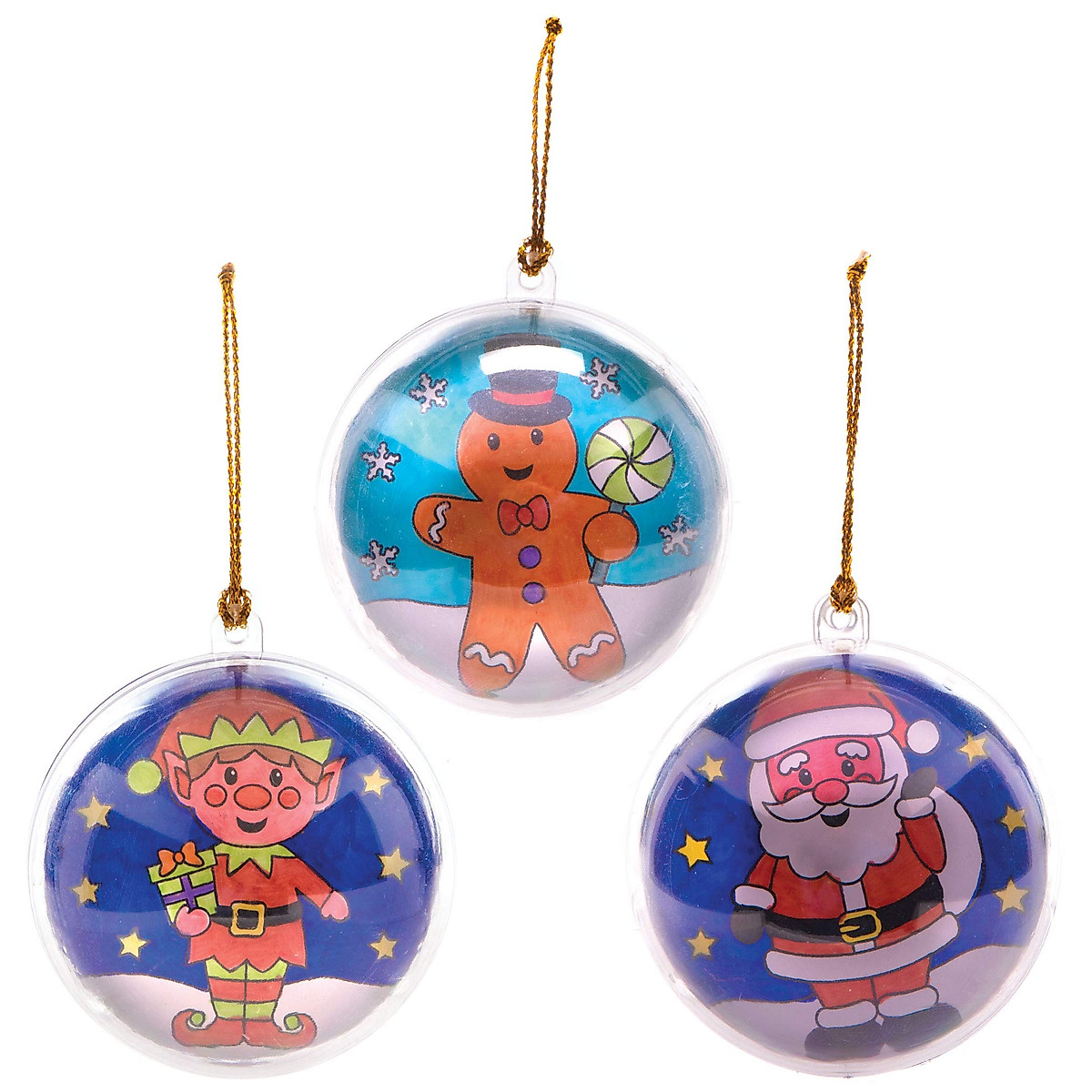 Baker Ross AT163 Christmas Colour in Baubles, Festive Arts and Crafts (Pack of 8), Assorted
