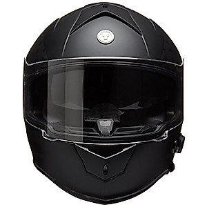 Torc T14B Bluetooth Integrated Mako Full Face Helmet with Flag Graphic (Flat Black, Large)