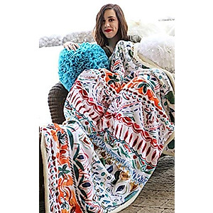 North End Decor Boho Stripe Ultra-Plush Sherpa Throw Blanket