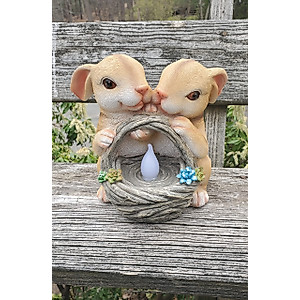 VP Home Bunny Rabbits Solar Powered LED Outdoor, Light Solar Garden decor garden statue rabbit Decor Solar Statues for Yard and Garden Rabbit Outdoor Statue