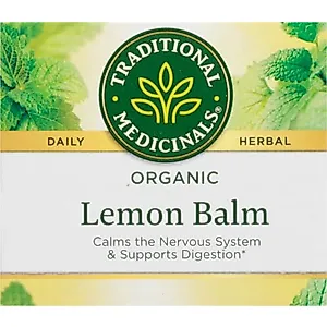 Traditional Medicinals Organic Lemon Balm Herbal Tea, Calming and Supports Digestion, (Pack of 1) - 16 Tea Bags