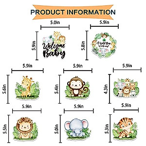 Safari Baby Shower Decorations for Boy, NO-DIY Jungle Baby Shower Decorations for Boy Include Safari Birthday Banner and Hanging Swirls, Animal Baby Shower Decorations, Jungle Party Decorations