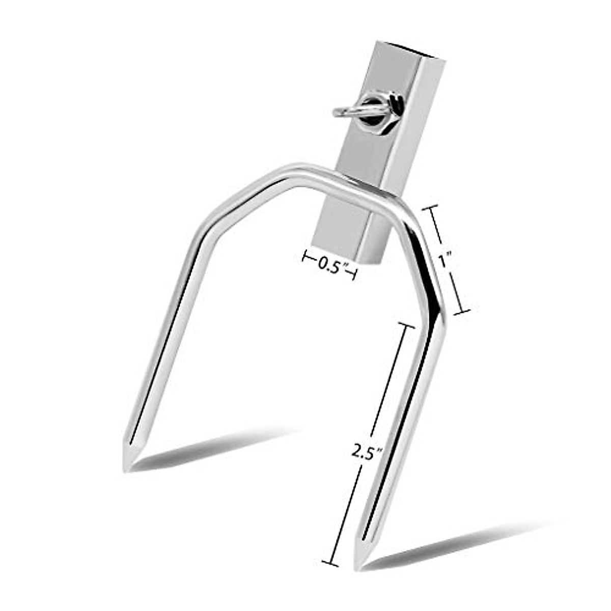 Onlyfire 6104 Chromed Heavy Duty BBQ Rotisserie Meat Fork (1 Pair), Only Fits 5/16" Square Rotisserie Spit Rods