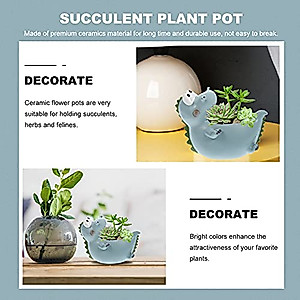 YARNOW Indoor Flower Pot 3 pcs Plants Dog Vase Decoration Bonsai Desk Succulent Excellent Lovely Pottery Home Decorative Desktop Balcony Practical Premium Center Potted Pig Ceramic Planter