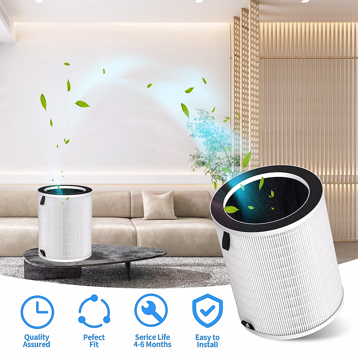 GoKBNY 1-PACK Max/Mage/Mage Pro Replacement Filter Compatible with MAX/MAGE/MAGE PRO Purifiers and Sans/Air-Honati/Compass Home Smart/Taylor Swoden/Cuckoo CAC-J1510FW/Rosewill RHAP-20001, 20002