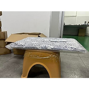 YOHOM Portable Laundry Caddy, Collapsible Basket Tote, Space-Saving Foldable Laundry Hamper, Pop-Up Storage Basket with Long Carry Handles for Dorm Dirty Clothes (Gray Flower, Large)