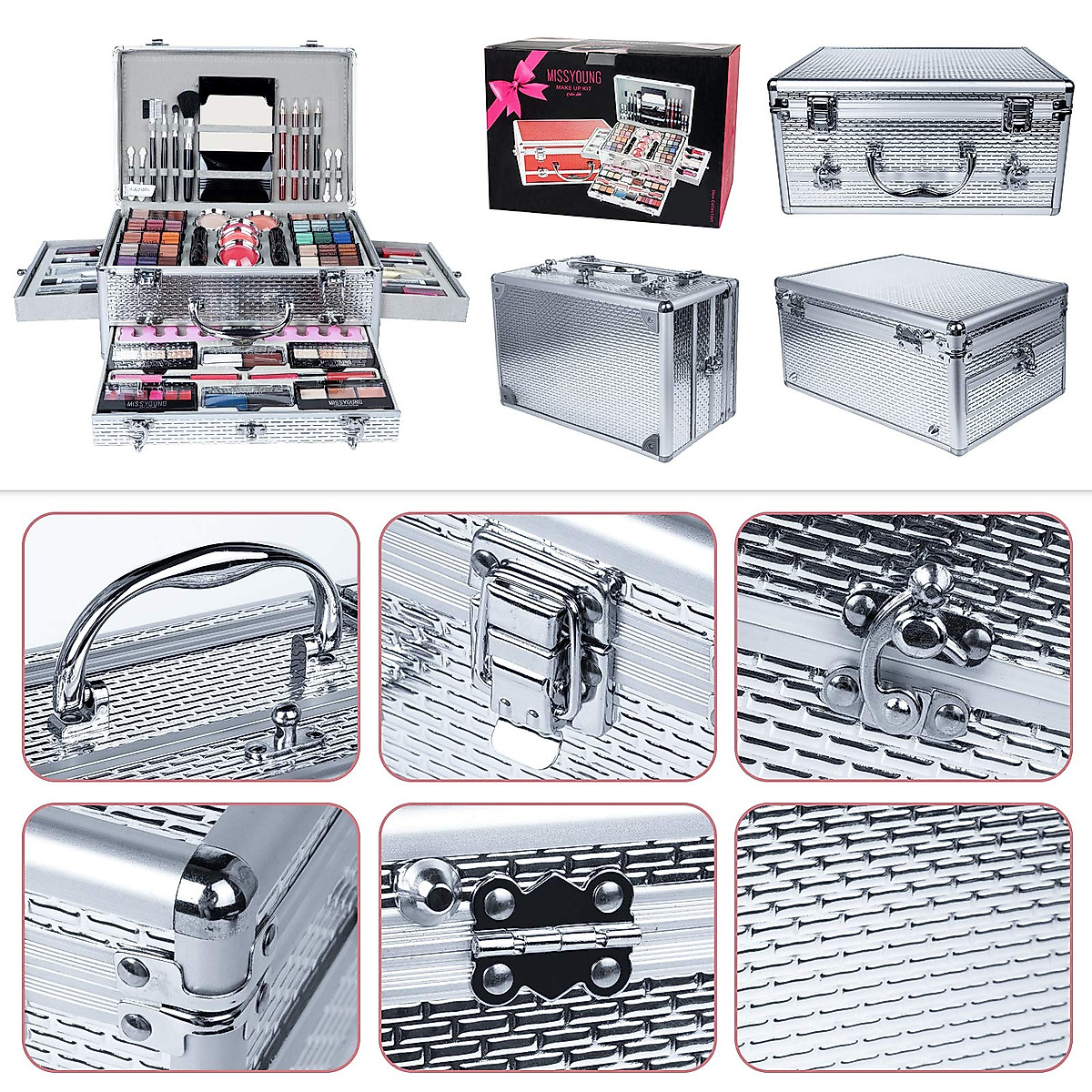 FantasyDay All-in-one Holiday Make up Gift Set | Makeup Kit for Women Full Kit Essential Starter Bundle Include Eyeshadow Palette Lipstick Blush Foundation Concealer Face Powder Mascara Lipgloss Brush