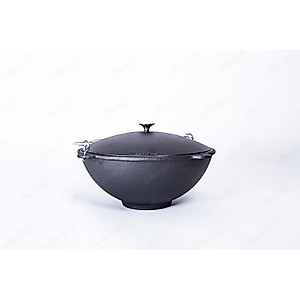 MangalGrills Kazan Cast Iron Cauldron Qazan Qozon Kadai Caldero Plov Pilaf Shorpa Uzbek Wok (9L-2.3Gal.)
