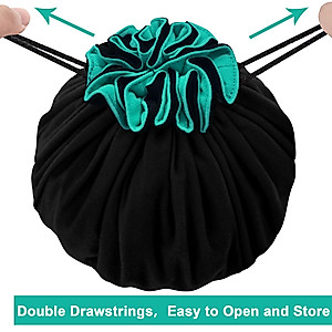 SIQUK Large Dice Bag with Pockets Big Capacity Dice Bag Drawstring Dice Pouch DND Dice Storage Bag for RPG MTG Table Games, Hold Over 300 Dice, Rose Red