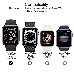 LK 6 Pack Designed for Apple Watch Screen Protector 44mm, Apple Watch SE/Series 6 5 4 44mm & Series 8 7 45mm- Bubble Free Flexible TPU HD Clear Film for iWatch 44mm/45mm