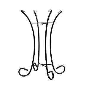 Alpine Corporation KPP160 Birdbath Metal Stand, 25 Inch Tall, 18"L x 18"W x 23"H, Black