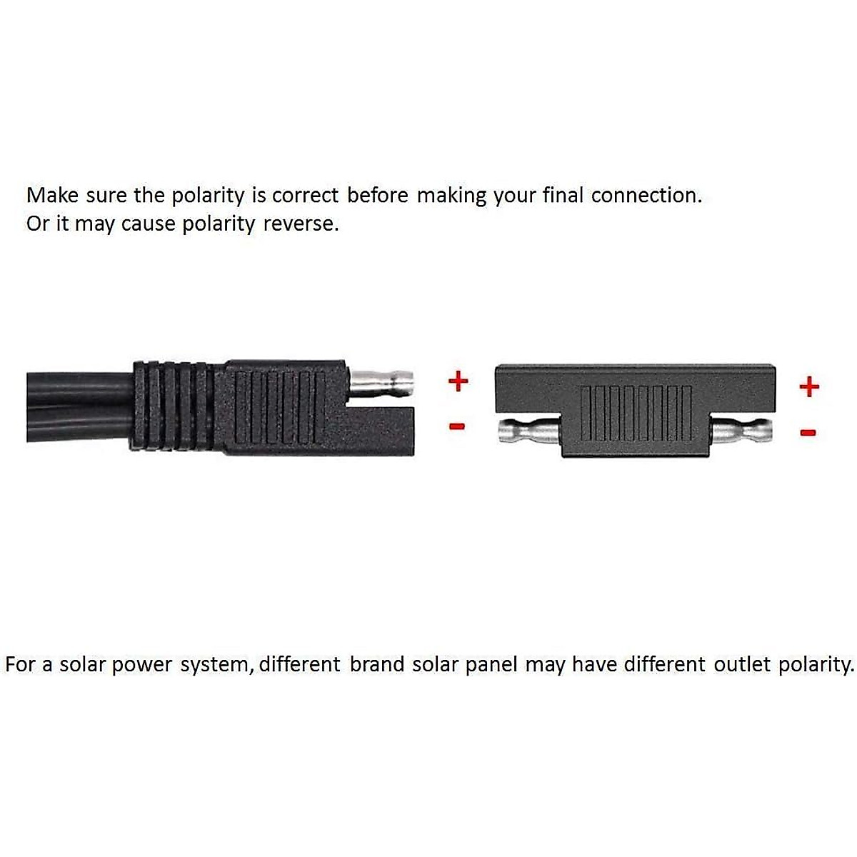 Sunway Solar SAE Polarity Reverse Adapter Connectors for SAE to SAE Quick Disconnect Extension Cable, Solar Panel Battery Power Charger and Maintainer-3Pack