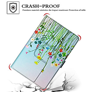 Pudazvi Universal 7.5-9.0 inch Tablet Case,360 Degree Rotatable Kickstand Multiple Viewing Stand Case Cover for 7.9" 8.0" 8.4" 8.9" inch and All 7.5-9.0 Inch Touchscreen Tablet,Flower Grass