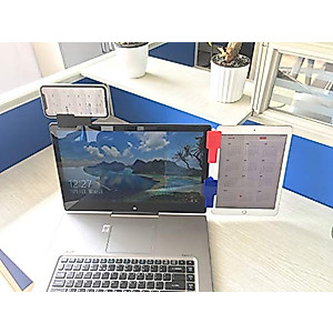 xcivi Phone Tablet to Laptop Clip/ Connect Laptop Clip/ Laptop Side Mount /Duo Screens Mount for Laptop and Monitor (Black - 2pack)