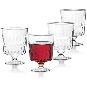 Red Co. Set of 10 Mini Unbreakable 8 Fl Oz Party Wine Glasses with Short Stem, Clear – Made in USA