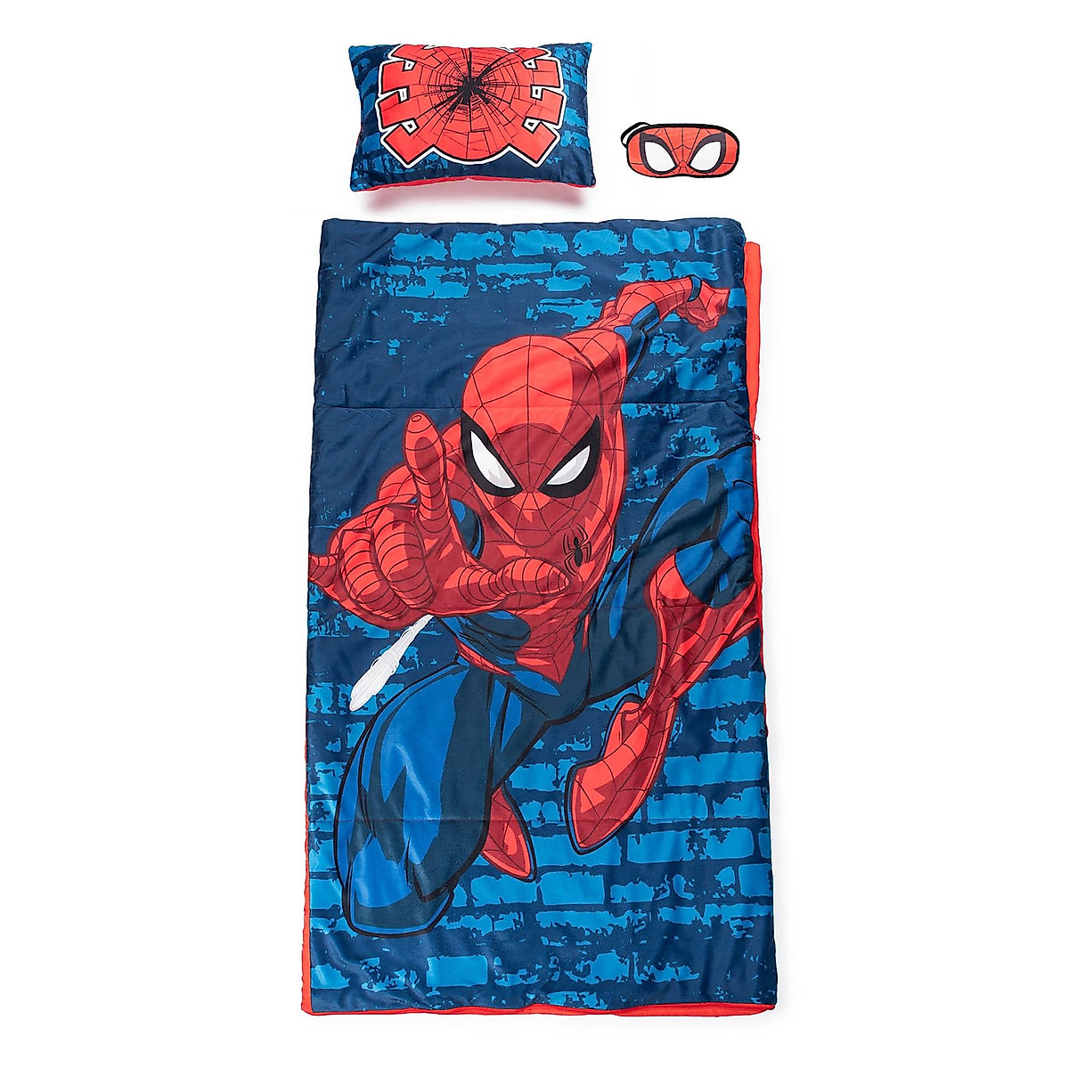 Jay Franco Marvel Spiderman Zaap 3 Piece Plush Sleepover Set
