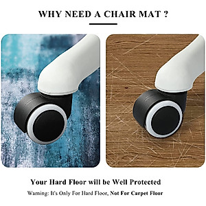Pauwer Office Chair Mat for Hardwood Floors, 36'' x 48'' Computer Gaming Rolling Chair Mat, Low-Pile Desk Chair Mat Floor Mat Carpet Large Anti-Slip Floor Protector for Home Office