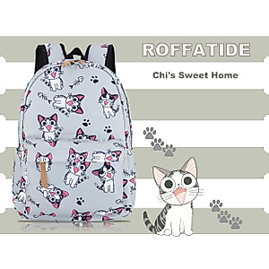 Roffatide Anime Chi's Sweet Home Print Backpack Cute Cat Teens Girls Casual School Bag