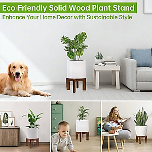 hismocal Wood Plant Stand Indoor/Outdoor for Plants, Large Size Planter Stand Holder,Sturdy and Stable Flower Pot Stand,Fits Most Size Flower Pots In Room(1 Pack)