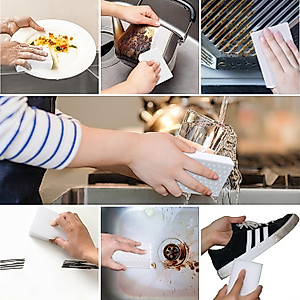 Magic Sponge Eraser,POWOBEST 50 Pack 2X Density Extra Thick Melamine Sponge,Household Extra Large Cleaning Pads，Melamine Foam, No Scratches Cleaning Sponge,Multi-Purpose Bathroom,Floor, Kitchen