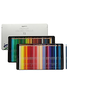 Amazon Basics - Premium Colored Pencils, Soft Core, 72 Count (Pack of 1), Multicolor