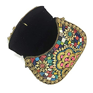 Multi color metal mosaic clutch Wallet purse party bag for women Wedding Box Clutch for Women