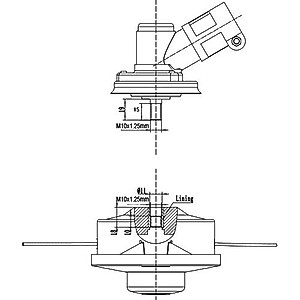 BGTOOL Universal fit Trimmer Head Bump Feed Weed Eater for Brush Cutter Grass Trimmer Petrol Straight Shaft Strimmer M10 x 1.25 LH (Black)