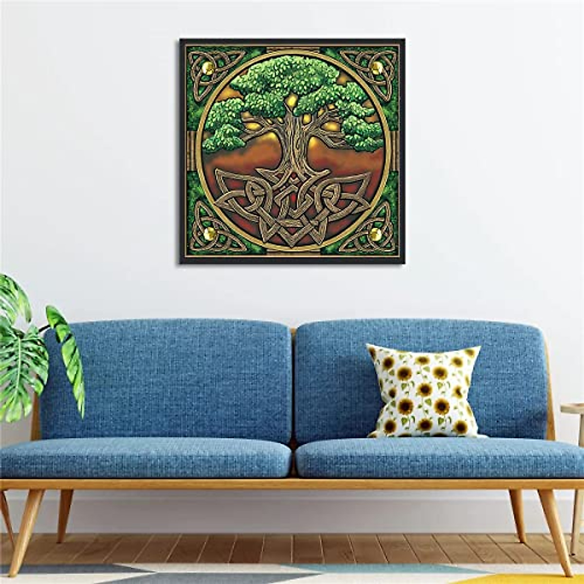 VIGEGU Tree Stamped Cross Stitch Kits, Counted Cross Stitch Kits for Adults Beginners,Embroidery Kits,Full Range of Cross-Stitch Stamped Kits Needlecrafts for Home Wall Decor 11.7X11.7 inch