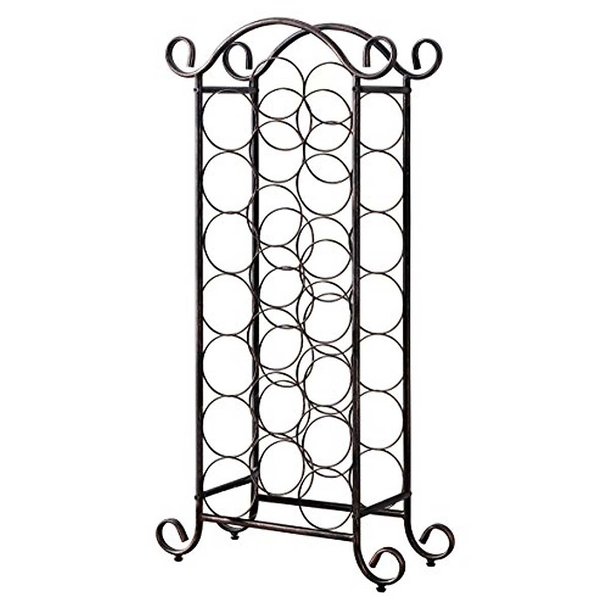 Kings Brand Furniture - Brushed Copper Floor Freestanding Metal Wine Rack, Wine Bottle Holder Stands - Holds up to 21 Bottles