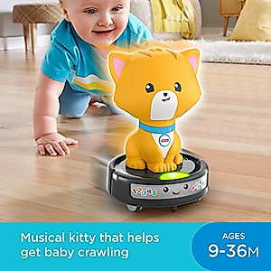 Fisher-Price Laugh & Learn Crawl-After Cat on a Vac, Musical Toy for Crawling Babies and Walking Toddlers