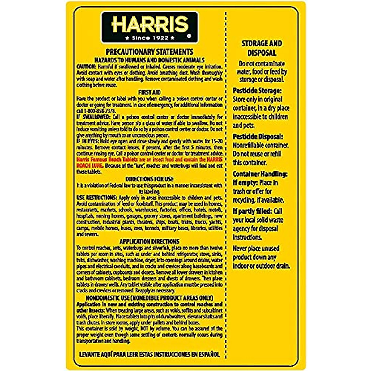 Harris Famous Roach & Silverfish Killer Tablets (6oz), Treats a Minimum of 12 Rooms, 145+ Tablets Included - 3 Packs Included
