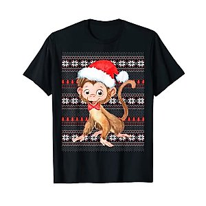 Funny Monkey Matching Family Group Ugly Christmas Pajama T-Shirt