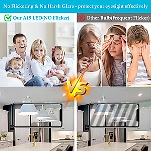 PARTPHONER A19 LED Light Bulb, 100 Watt Equivalent LED Bulbs, 13W Daylight White 5000K, 1500LM, E26 Standard Base Non-Dimmable White LED Light Bulb, CRI 85+, 4-Pack