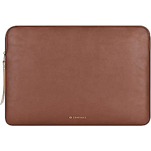Comfyable Tablet Sleeve Compatible for iPad Pro 12.9 inch M2 2022 M1 2021 2020 with Smart/Magic Keyboard with Pencil Holder - PU Leather Bag Waterproof Slim Protective Cover Case - Brown