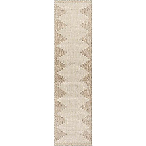 BoutiqueRugs Djugun Moroccan Geometric Area Rug - Outdoor Safe - Performance Rug for Porch, Patio, Entryway - High Traffic Rug - Beige, Cream, Tan, Brown - 2' x 2'11" (2x3 Small Area Rug)
