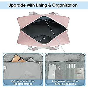 For Spirit Airlines Personal Item Bag 18x14x8 Foldable Travel Duffel Bag Tote Carry on Luggage Duffle Overnight for Women and Men 30L(Pink)