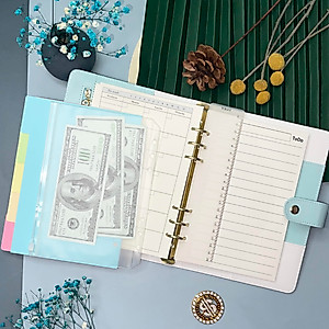 A5 6-Ring Planner kit with Planner Refill Inserts, Cash Pockets, Matched Labels, Christmas Gift Kit with Gift Box,Card and Pen 9.25 x 7.08'' (Harphia, 142B-Mint)