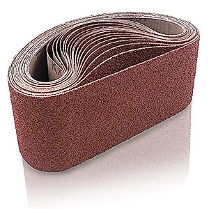 Coceca 3x18 Inch Sanding Belts, 21 Packs Belt Sander Paper Aluminum Oxide Sandpaper (Assorted 3 Each of 40 60 80 120 180 240 320 Grit) for Sander Woodworking