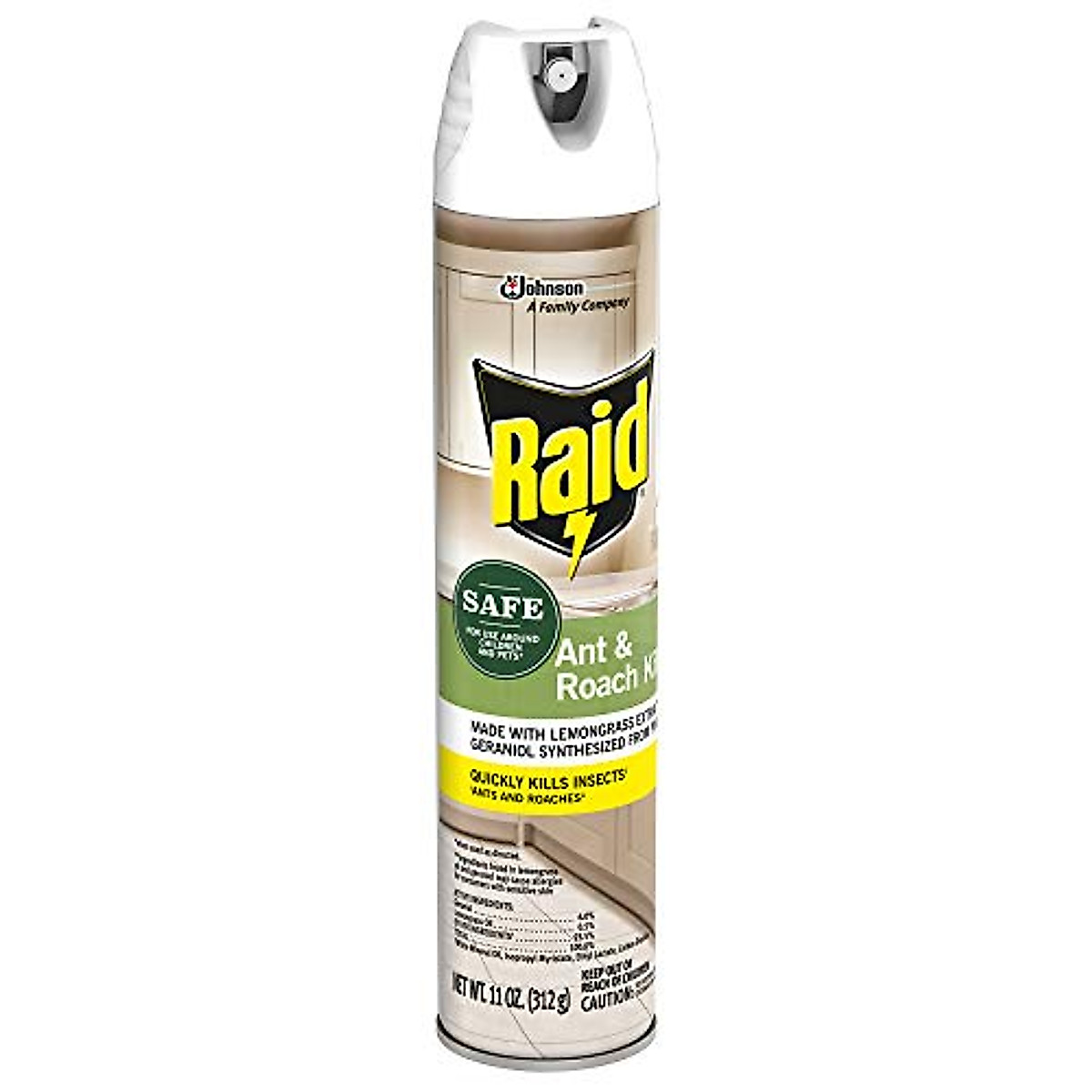 Raid Ant and Roach Killer, Aerosol Spray with Essential Oils 11 Ounce (Pack of 1)