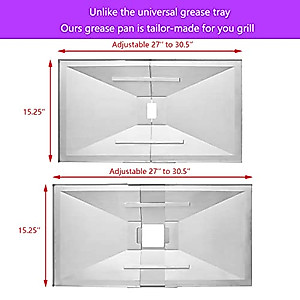Charbrofire 70-01-186 DGF510SBP Drip Pan Grease Tray with Catch Pan Assembly Grill Replacement Parts for Dyna Glo, Backyard, BHG, Uniflame and More Brand Grill DGH474CRP Adjustable Drip Tray