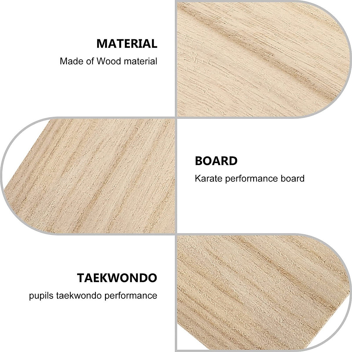 10pcs Taekwondo Breaking Board Rebreakable Kick Boards Performing Wooden Taekwondo Punching Boards Training Accessory for Kids Adult (0.3cm)