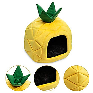 Hollypet Warm Small Pet Animals Bed Dutch Pig Hamster Nest Hedgehog Rat Chinchilla Guinea Habitat Mini House, Yellow