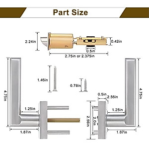 HOSOM 6 Pack Passage Door Handles Interior Door Levers for Hallway, Closet Doors Heavy Duty No Locking Door Handle Set, Satin Nickel Finished with Square Plate