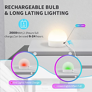 HISTAR Rechargeable Light Bulbs for Sconce and Lamp with Remote, RGB, Timer, Dimmable, E26 Battery Operated Light Bulb, 3 Color Temperature, 2Pack