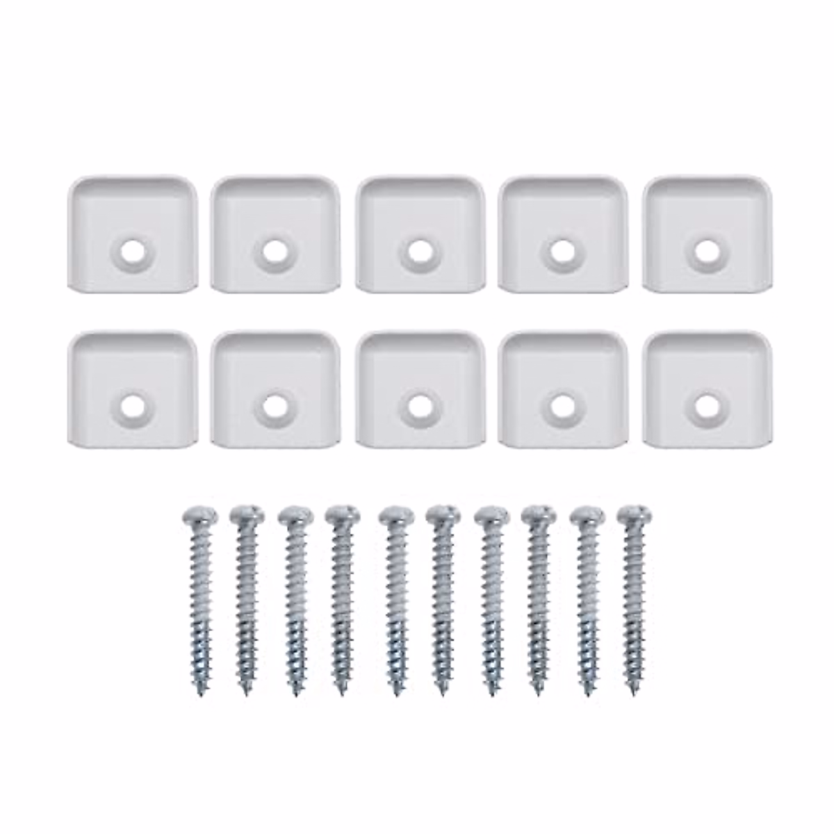 RV Trim End Caps Vinyl Trim Strips White Flat End Cap for RV Camper Trailer 1" Trim Molding with Screws 10 Pack